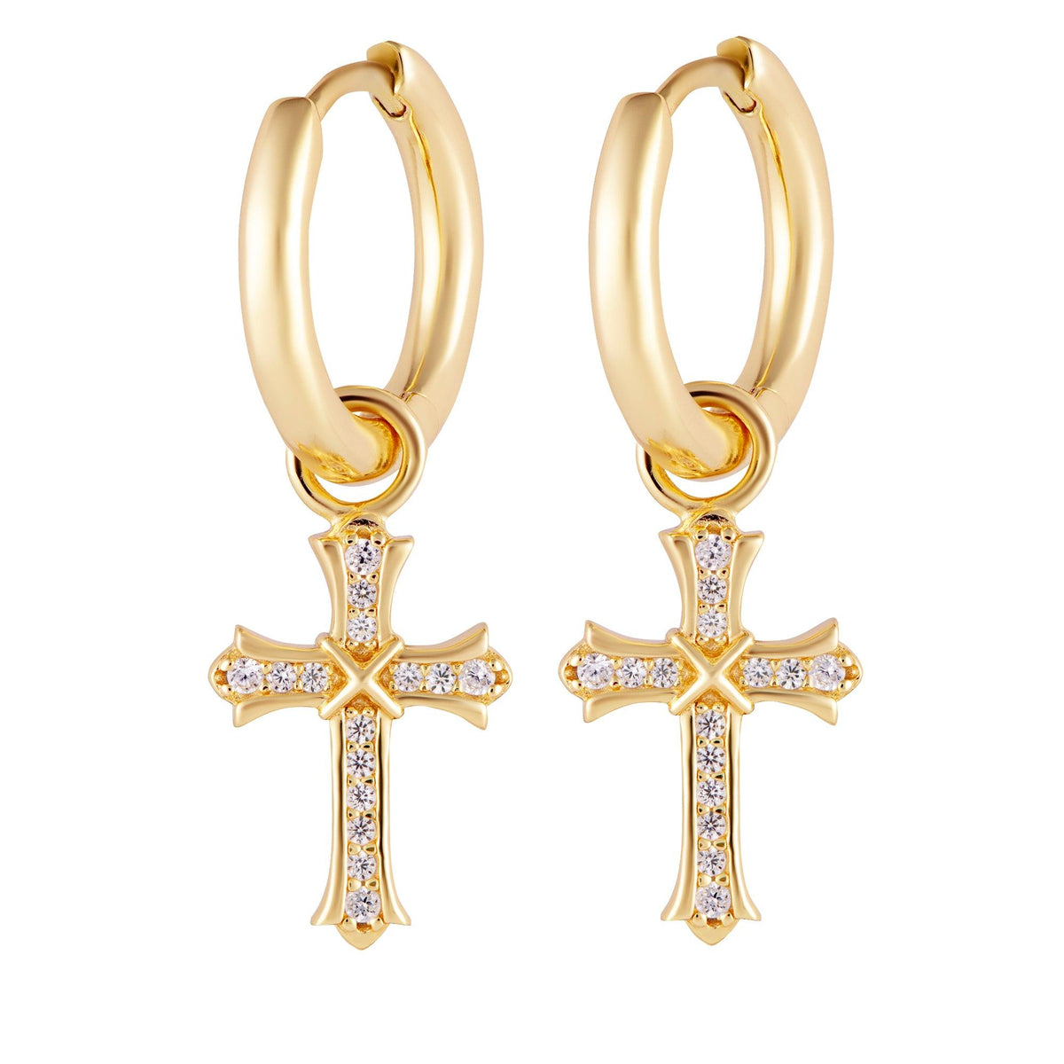 Kolczyki Sharp Cross | Złoto | ICED STUFF®