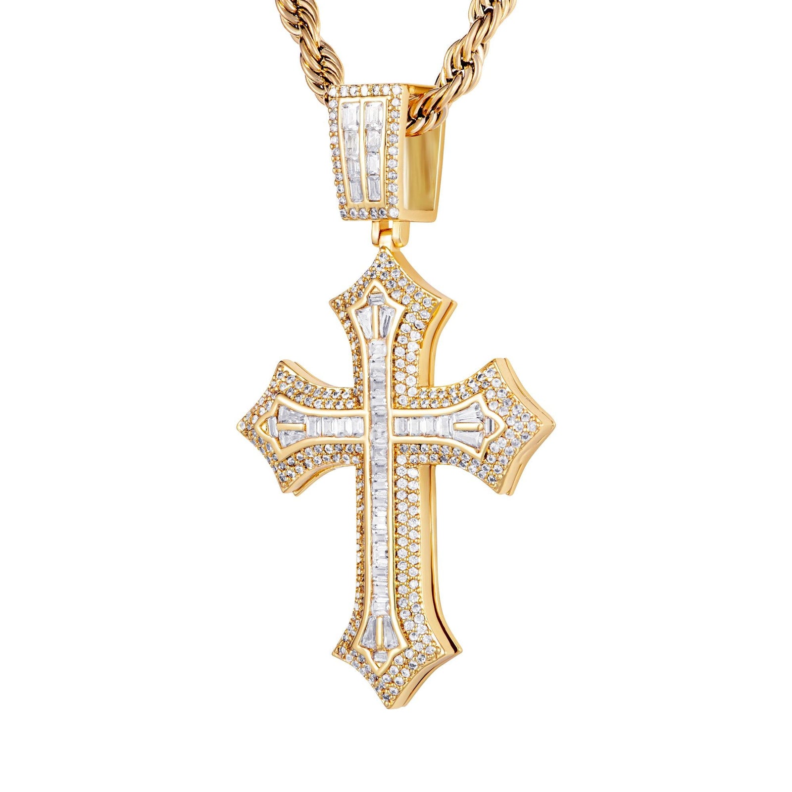 Zawieszka Krzyż w stylu 2Paca | 2Pac Cross Złoto | ICED STUFF®