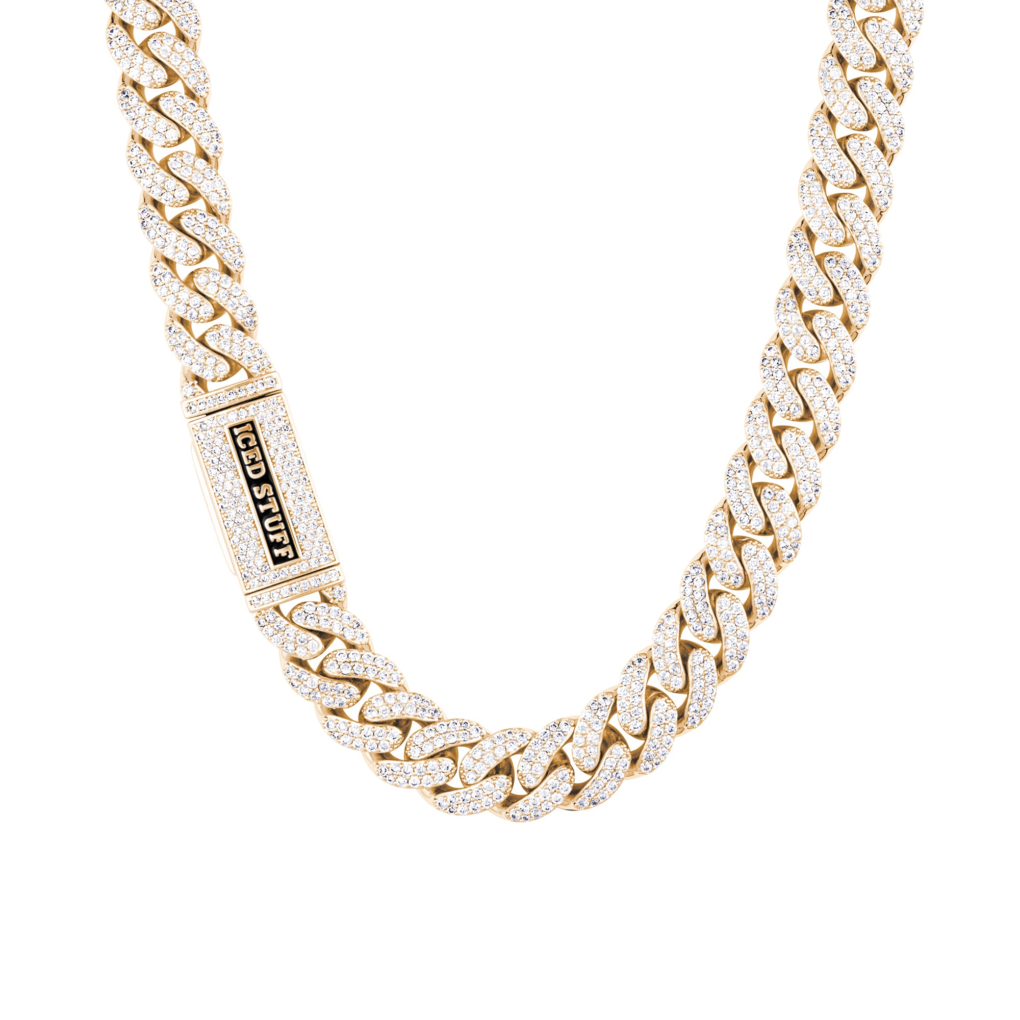 Łańcuch Premium Diamond Cuban 12mm | Białe Złoto | ICED STUFF®