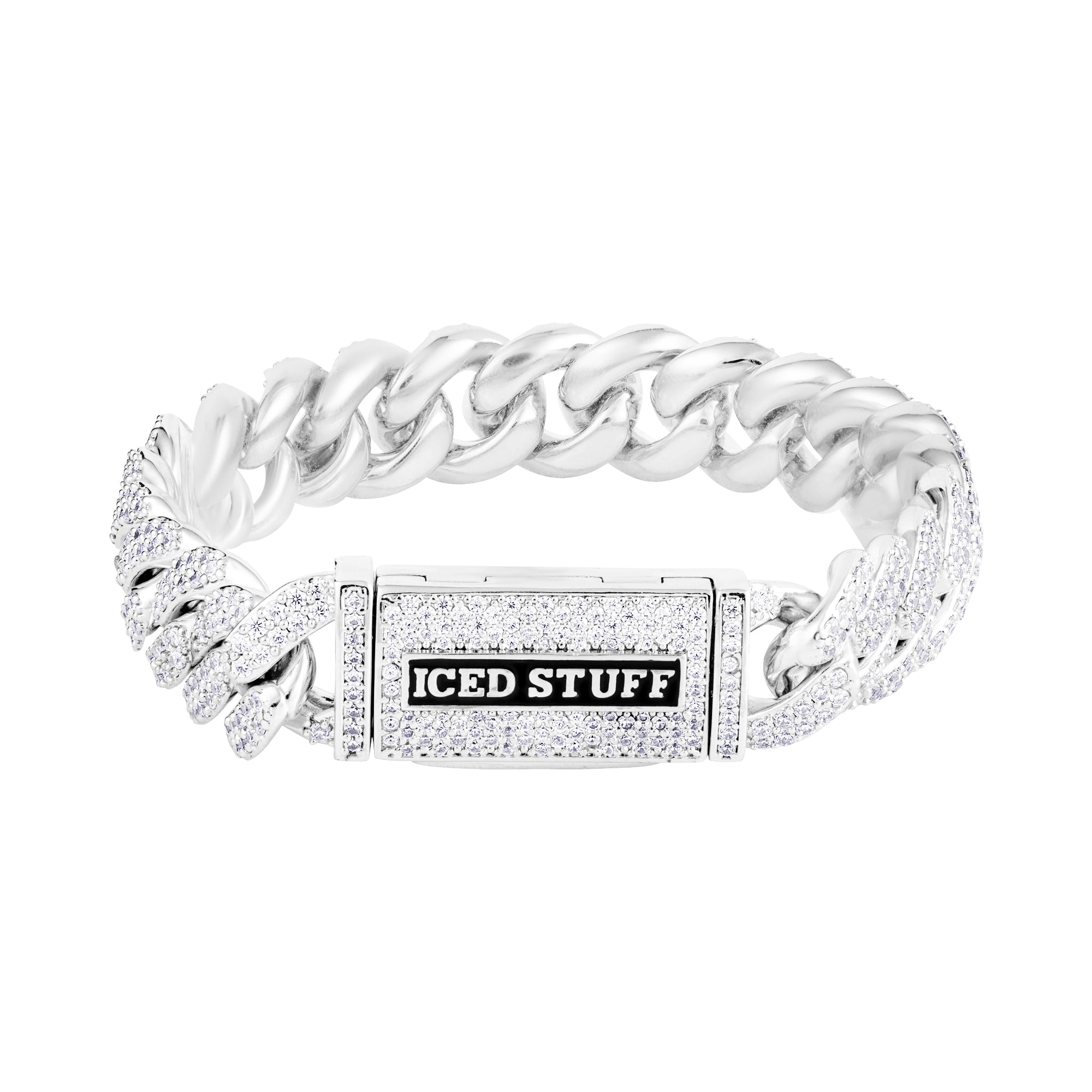 Bransoletka Premium Diamond Cuban 12mm | Białe Złoto | ICED STUFF®
